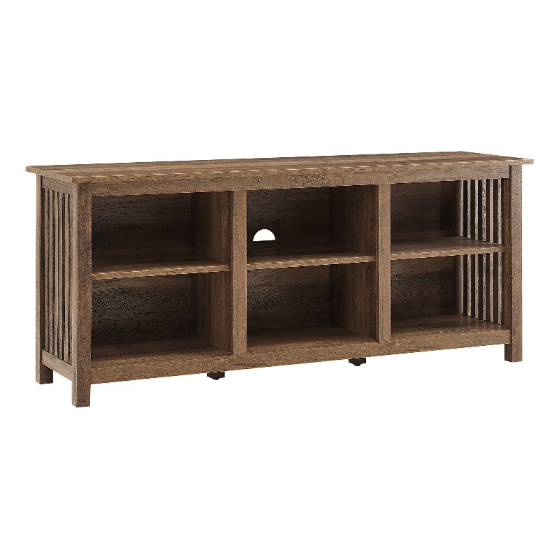 58" Slatted Side Wood Console - Rustic Oak | BushFurnitureCollection.com