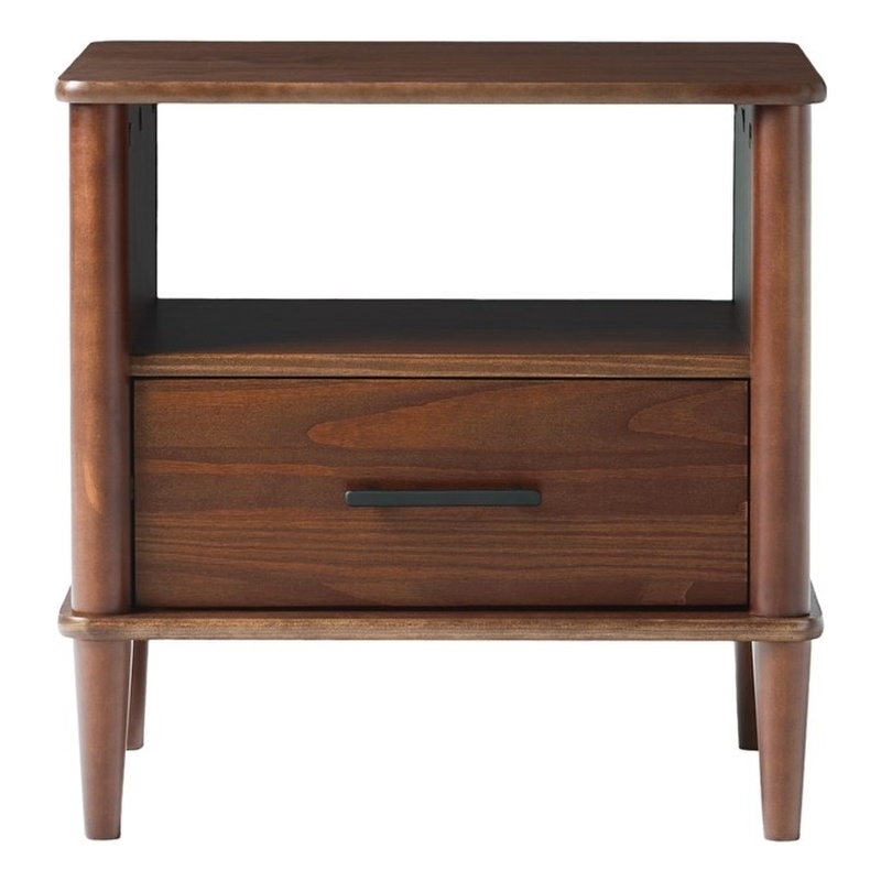 20" Spindle Leg Solid Wood Nightstand - Walnut ...