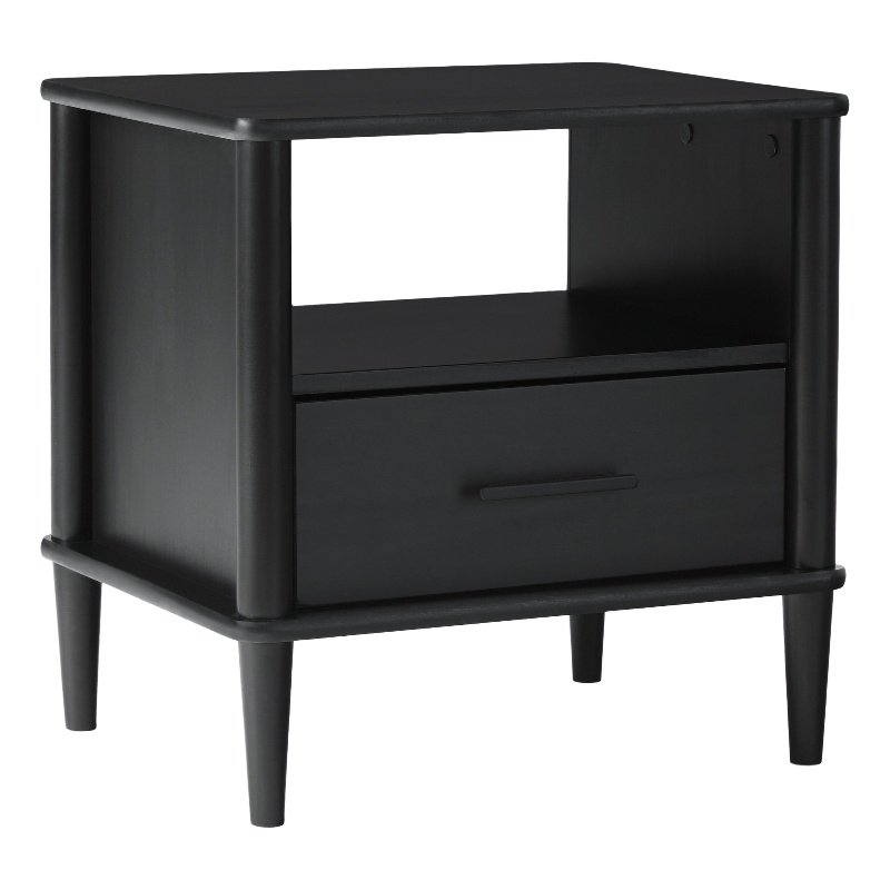 20" Spindle Leg Solid Wood Nightstand - Black | BushFurnitureCollection.com