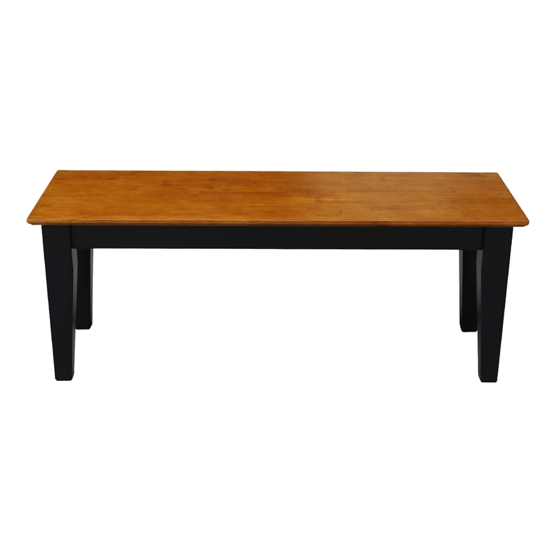International Concepts Shaker Dining Bench in Black and Soft Cherry ...