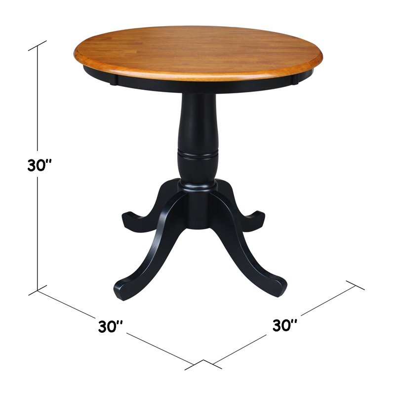 International Concepts 30" Round Table in Black and Soft Cherry | Cymax ...