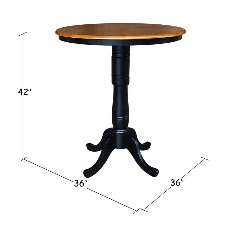 36" Round Table in Black and Soft Cherry - K57-36RT-6B-2