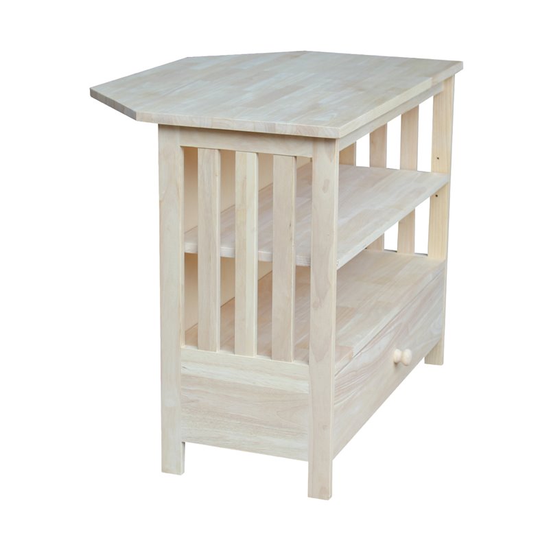 Unfinished corner tv stand store