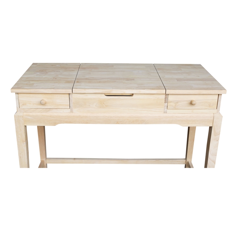 International Concepts Home Accents Unfinished Solid Wood Vanity Table ...