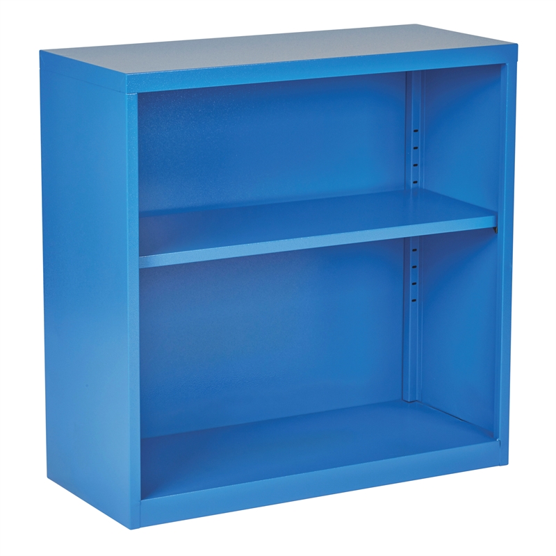 2 Shelf Metal Blue Bookcase by OSP Home Furnishings | Cymax Business