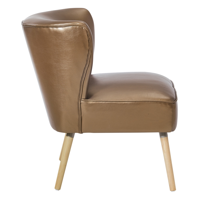 Amity Side Chair in Sizzle Copper Fabric with Solid Wood Legs