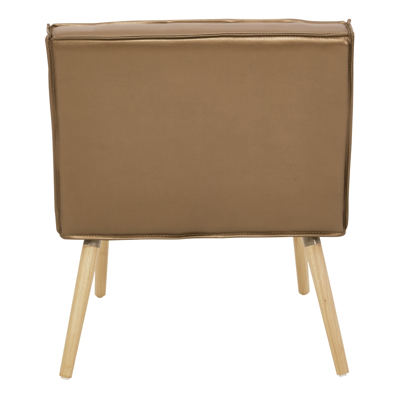 Amity Tufted Accent Chair in Sizzle Copper Fabric with Solid Wood Legs ...