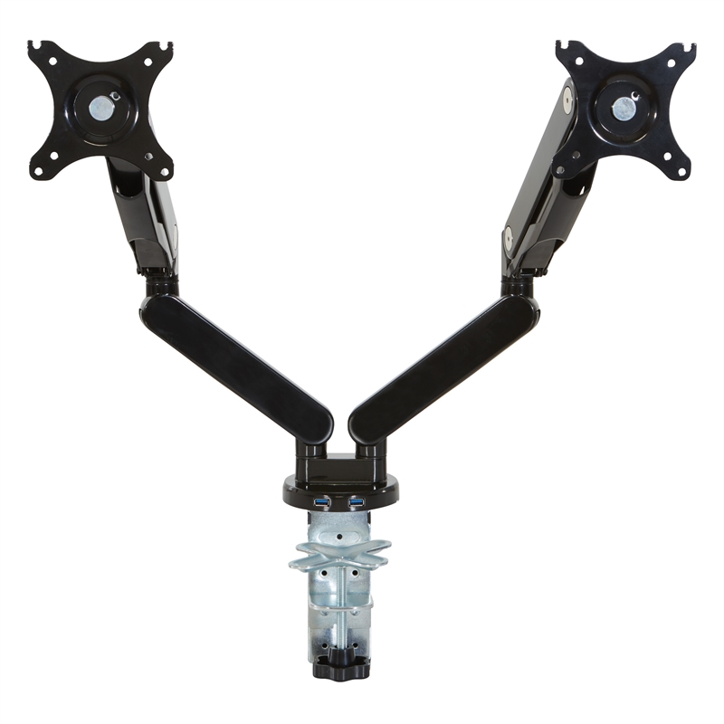 Double Monitor Arm 17"-30" in Black Aluminum Finish | Cymax Business