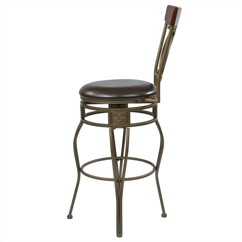 30" Metal Swivel Bar Stool in Espresso - CSM2530-ES