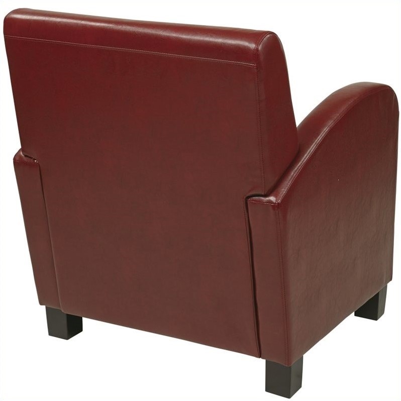 Eco Leather Club Chair in Red - MET807RRD