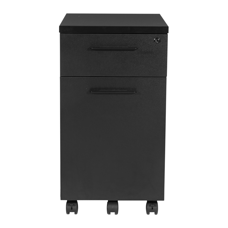 Prado Mobile Black Filing Cabinet with Hidden Drawer In Engineered Wood ...