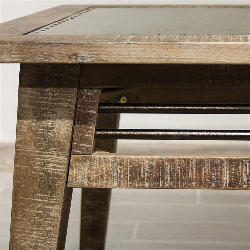 Riverside Furniture Rowan 28" Wood End Table in Natural Rough Hewn Gray ...