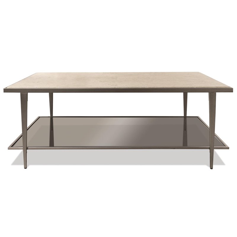 Riverside Furniture Wilshire Metal Coffee Table in White Sands | Cymax ...