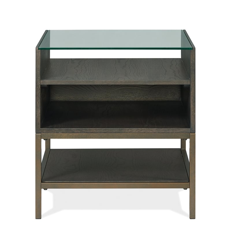 Riverside Furniture Hyde Rectangular Wood Side Table in Caviar Brown ...