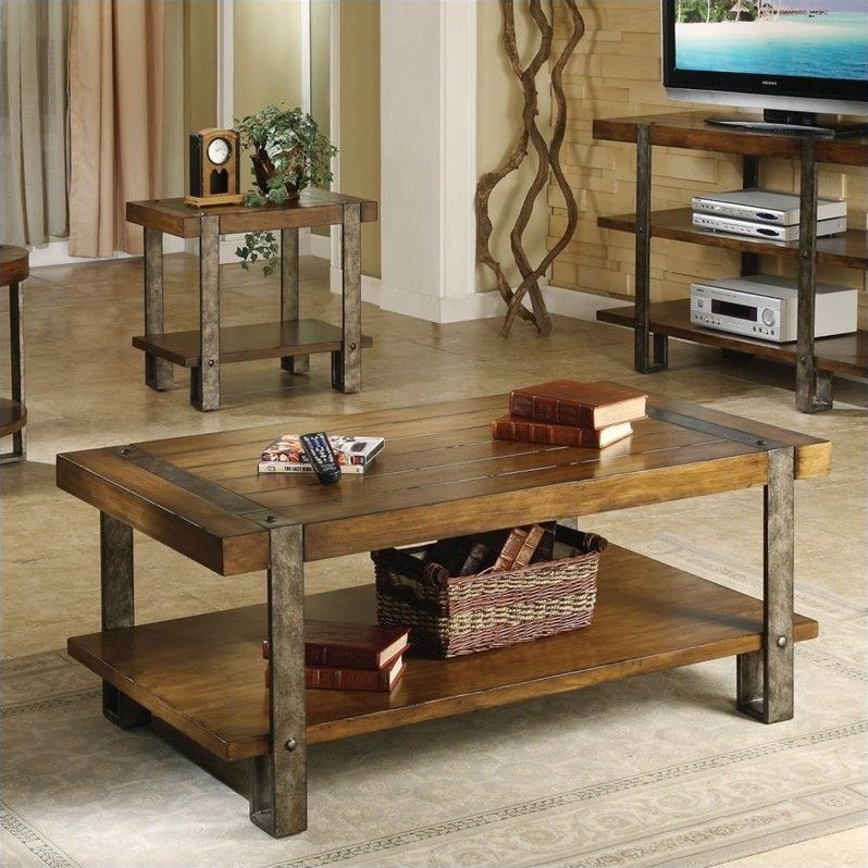 Riverside Sierra Rectangular Cocktail Table in Landmark Worn Oak - 3402