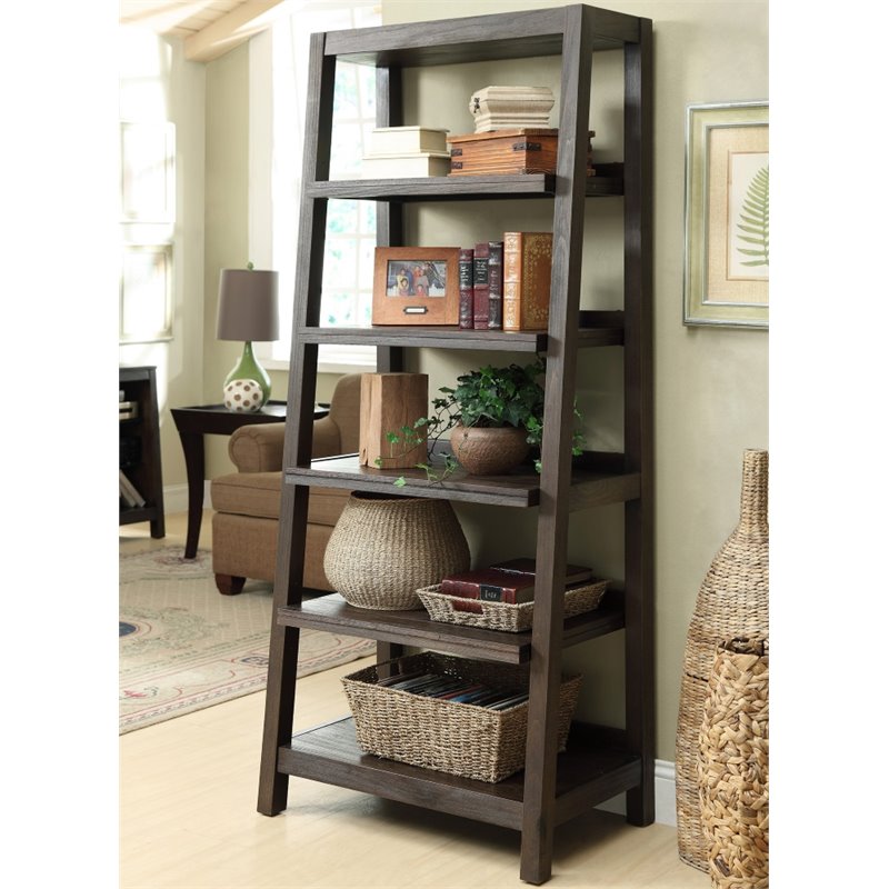 Riverside Furniture Promenade Canted Bookcase in Warm Cocoa - 84537