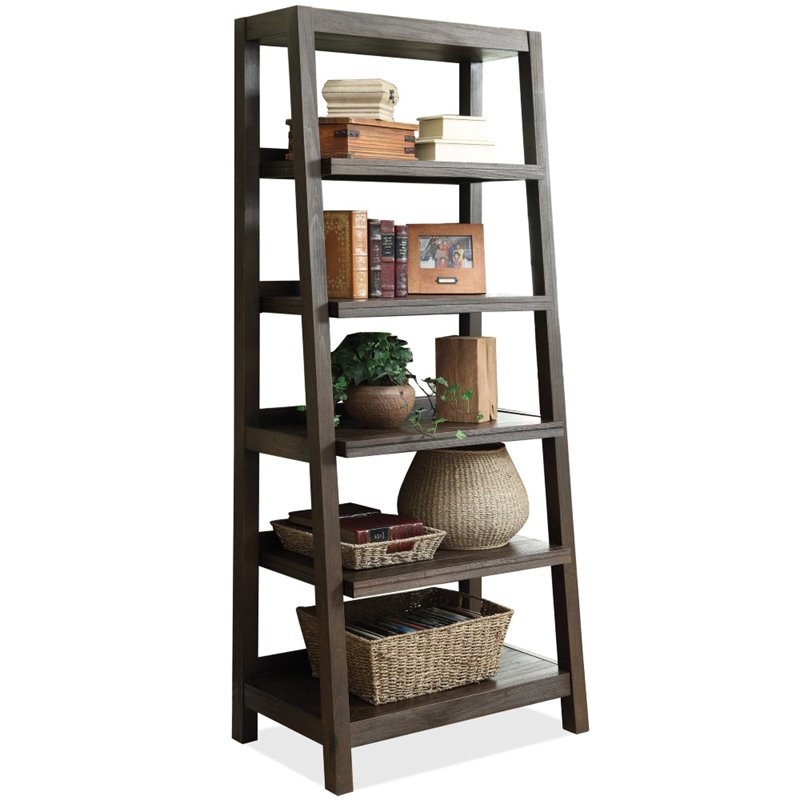 Riverside Furniture Promenade Canted Bookcase in Warm Cocoa - 84537