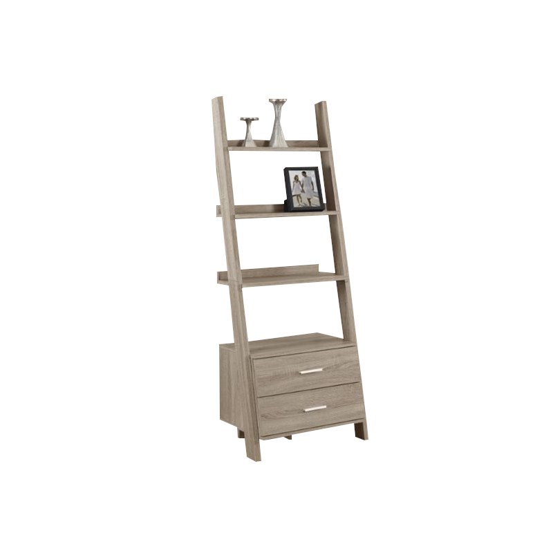 Monarch 4 Shelf Ladder Bookcase in Dark Taupe | Cymax Business