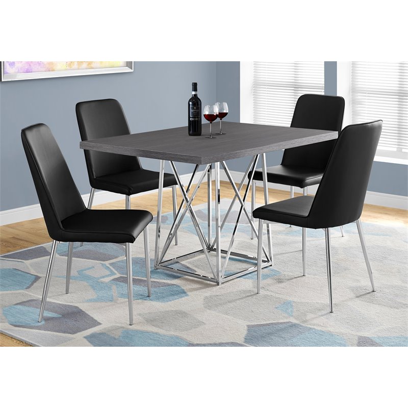 Dining Table 48" Rectangular Small Kitchen Dining Room Metal Grey ...