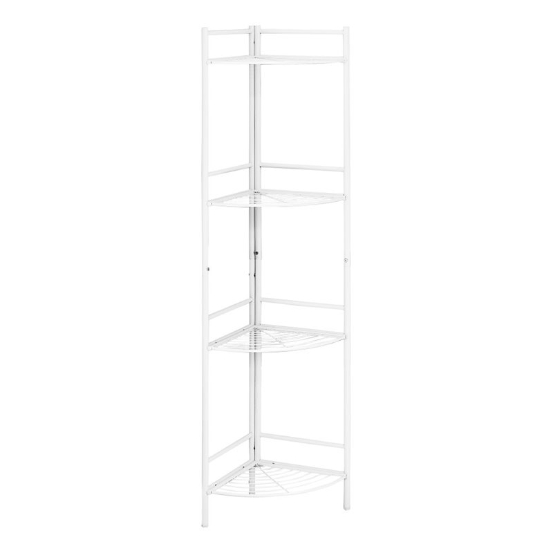 Monarch 4 Shelf Metal Corner Etagere in White | Cymax Business