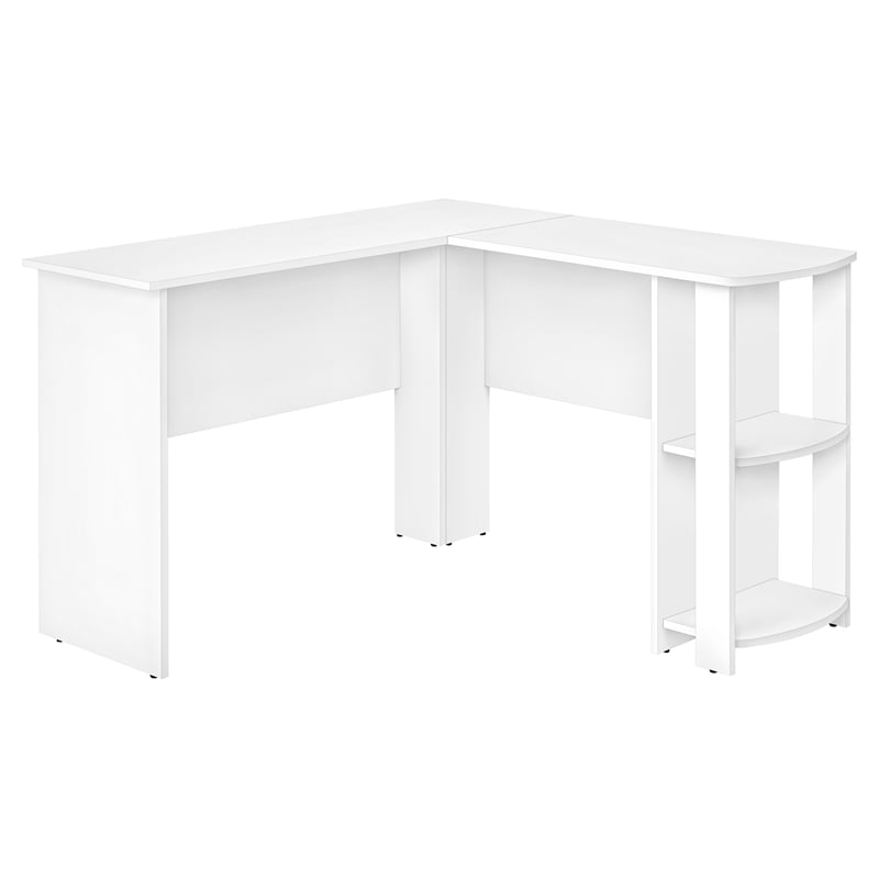 Monarch 48" Metal L-Shaped Computer Desk in White Laminate | Cymax Business