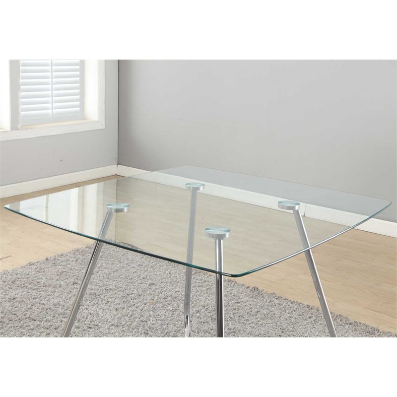Monarch Dining Table in Silver Chrome | Cymax Business