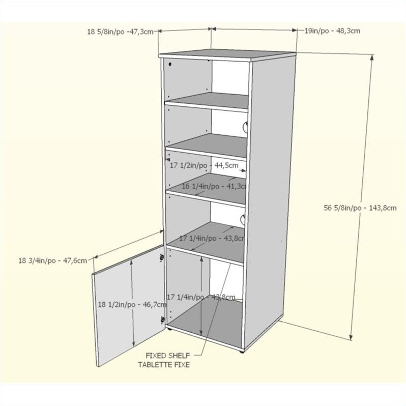 Nexera 600203 Arobas Bookcase / Audio Tower White - 600203