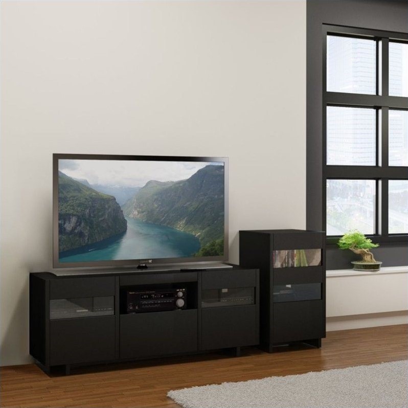 Nexera Vision 2 Piece Entertainment Set in Black - 400405-SET