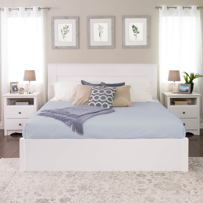Prepac King Flat Panel Headboard in White | Cymax Business