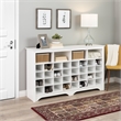 Prepac 36 Cubby 60" Versatile Wooden Shoe Cubby Console in White ...