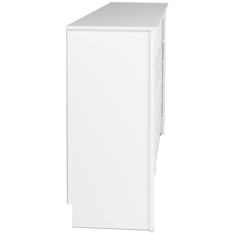 Prepac 36 Cubby 60" Versatile Wooden Shoe Cubby Console in White ...
