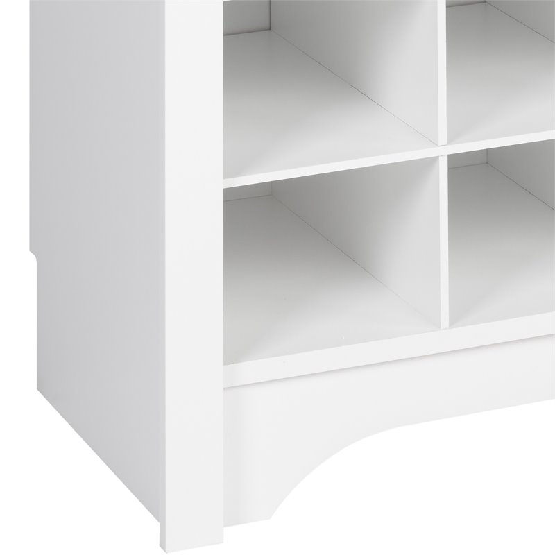 Prepac 36 Cubby 60" Versatile Wooden Shoe Cubby Console in White ...