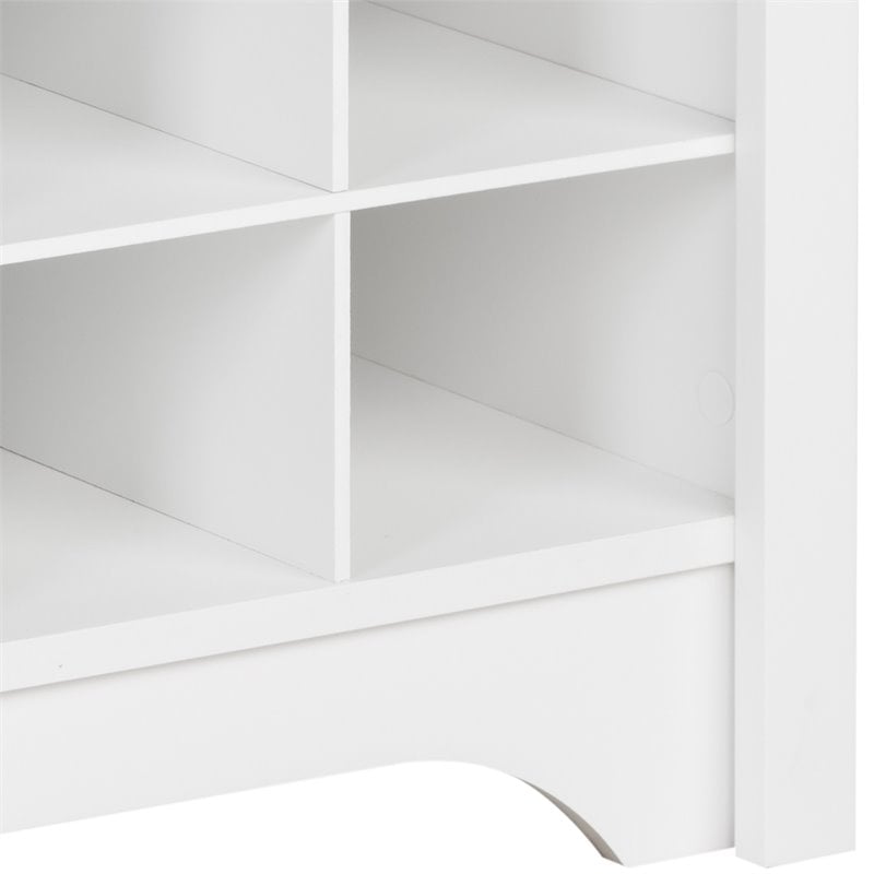 Prepac 36 Cubby 60" Versatile Wooden Shoe Cubby Console in White ...