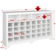 Prepac 36 Cubby 60" Versatile Wooden Shoe Cubby Console in White ...