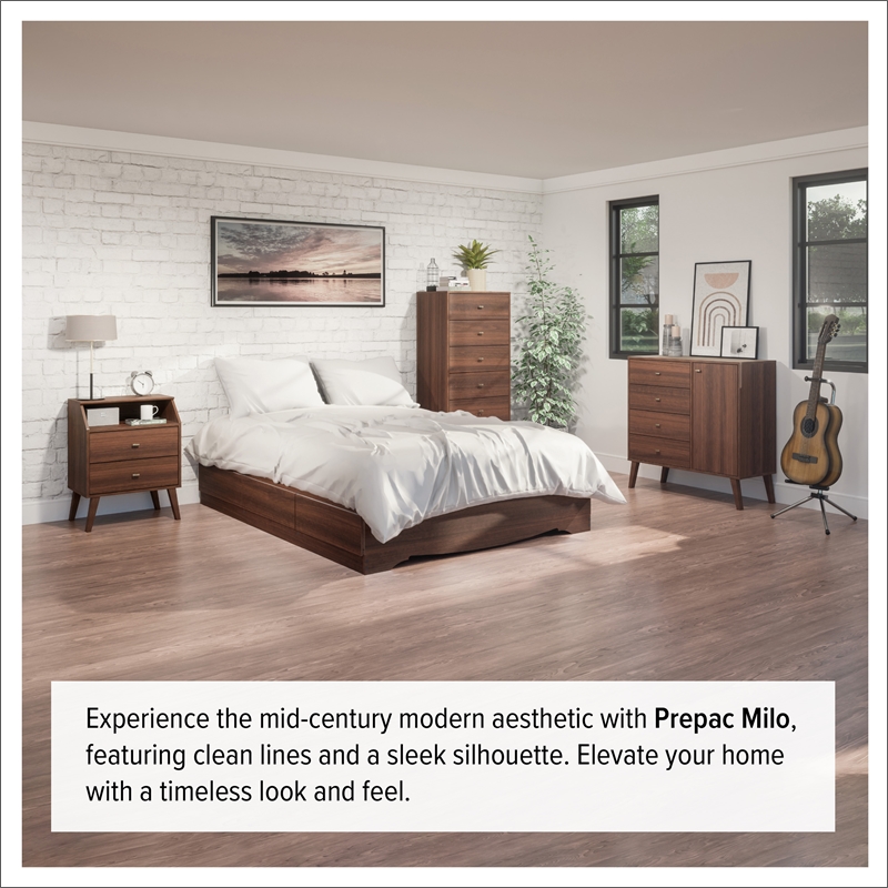Prepac Milo 6 Drawer Mid Century Modern Dresser in Cherry Cymax Business