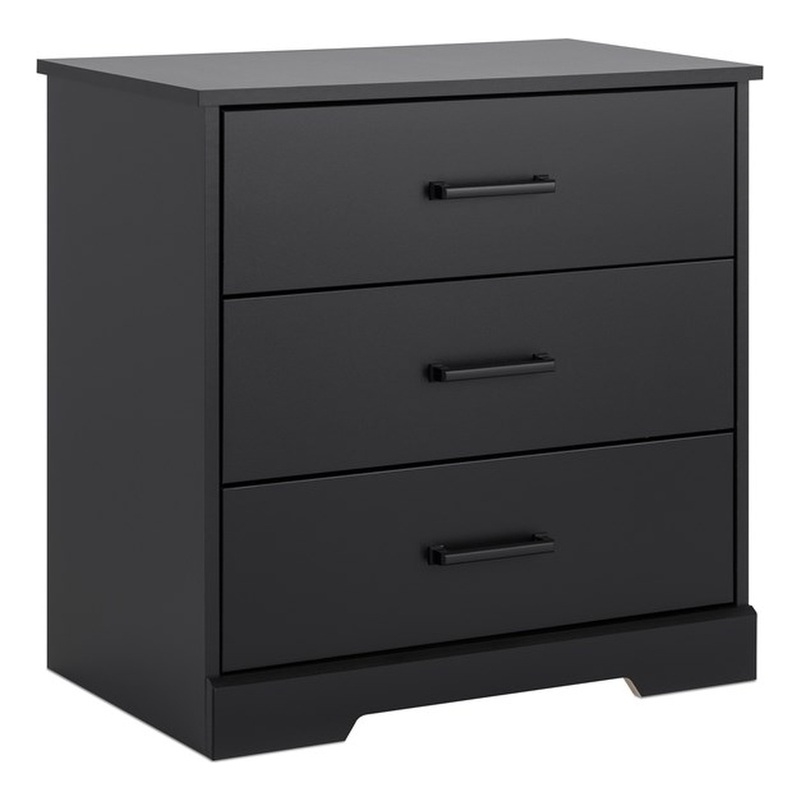 Rustic Ridge Farmhouse 3-Drawer Chest of Drawers for Bedroom Black ...