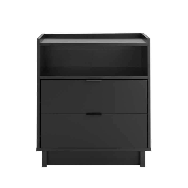Simply Modern 2 drawer nightstand Black Homesquare