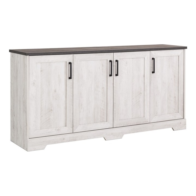 Rustic Ridge 4 door console Washed White | Cymax Business