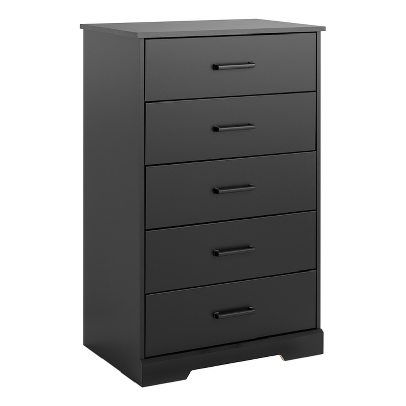 Rustic Ridge Farmhouse 5-Drawer Chest of Drawers for Bedroom Black ...