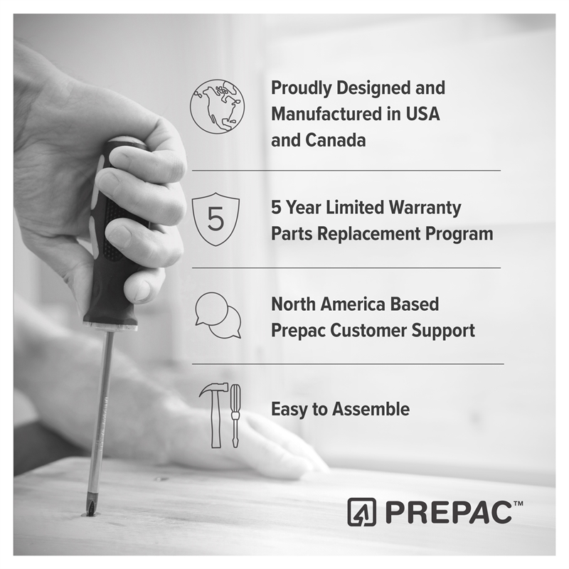 Prepac Rustic Ridge 53.25 in. 6-Drawer Engineered Wood Dresser in White