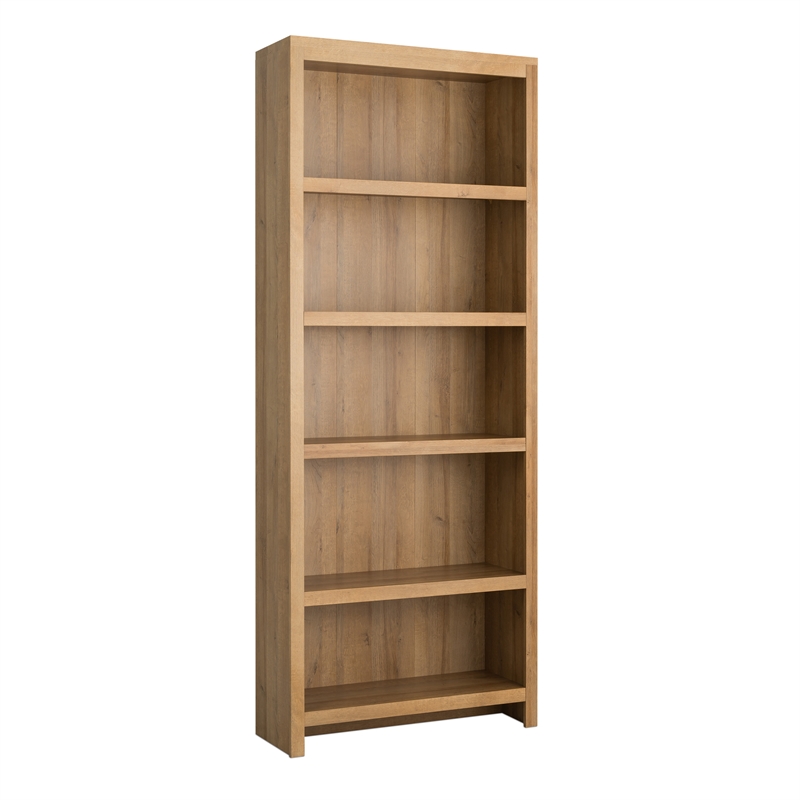 Moda 5-Tier Tall Wooden Bookcase Oak Storage Cabinet Display Cabinet ...