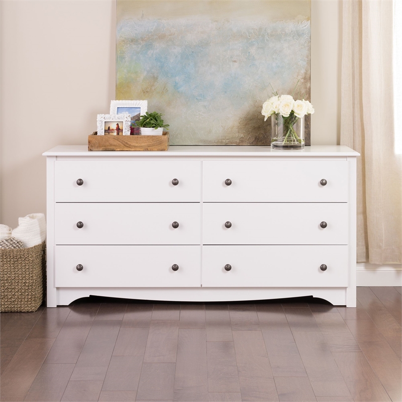 Prepac white 6 drawer dresser store