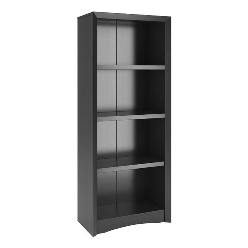 CorLiving Quadra Black Engineered Wood Tall Adjustable 4 Shelf Vertical ...