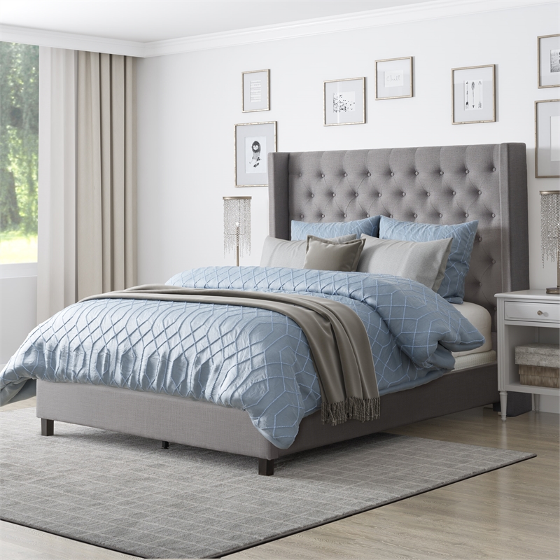 Light gray fabric headboard store