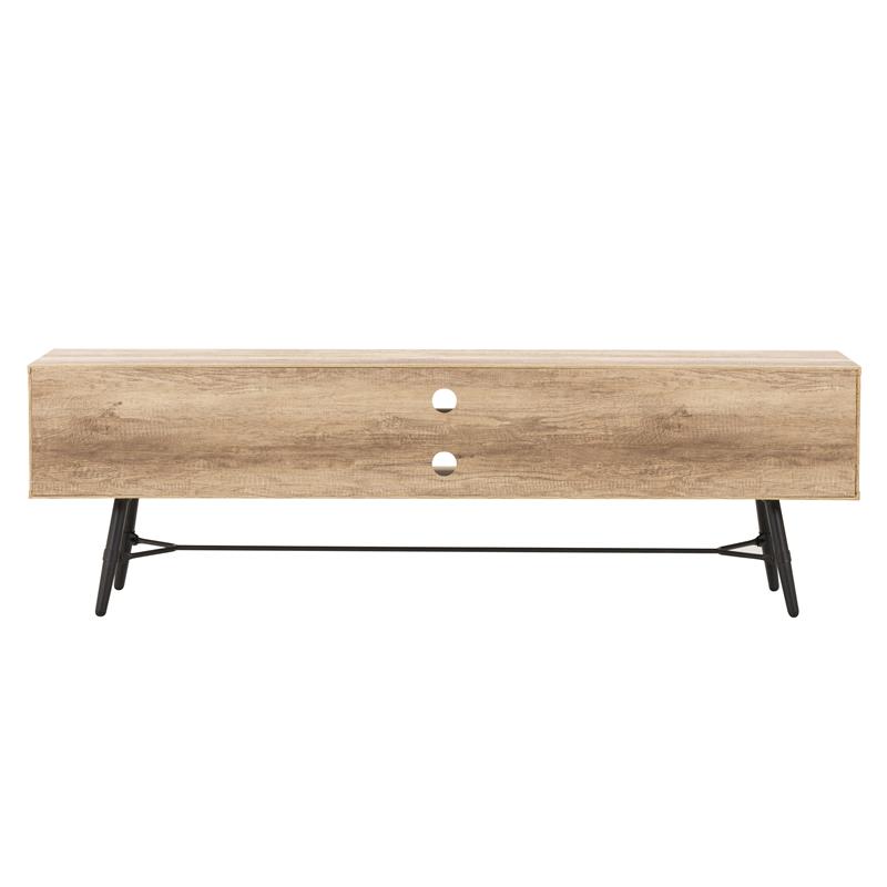 Aurora Distressed Warm Beige Engineered Wood TV Bench for TVs up to 85 ...