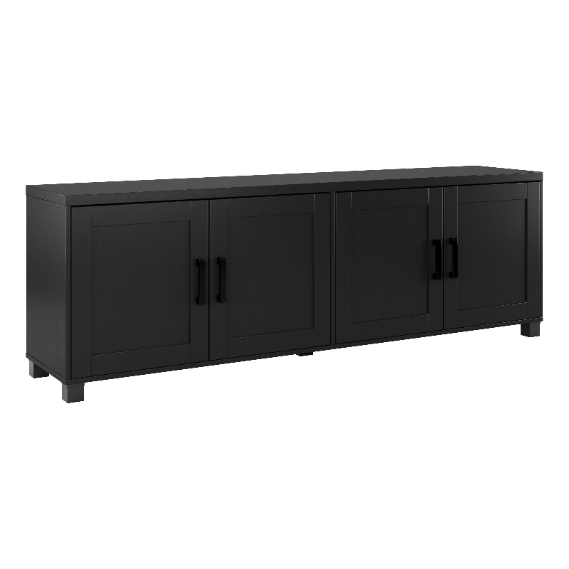 Virlomi 71" Black Engineered Wood TV Stand with Closed Storage - TVs up ...