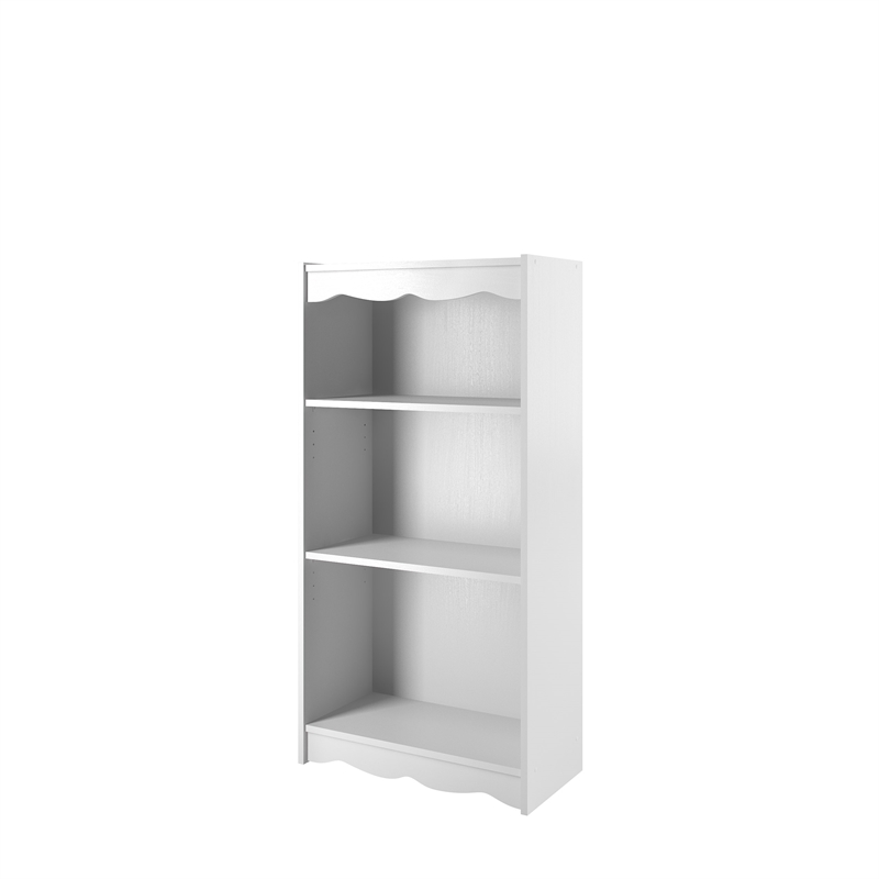Corliving Hawthorn 48" Tall 3 Shelf Bookcase in Frost White