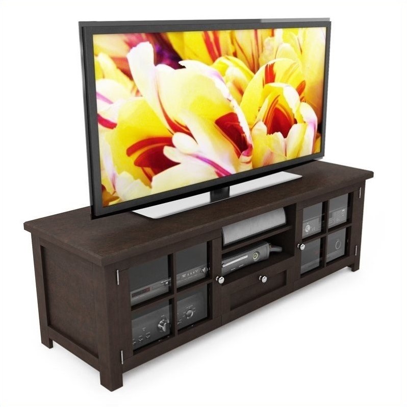 63" TV Stand in Dark Stained Espresso - B-098-BAT
