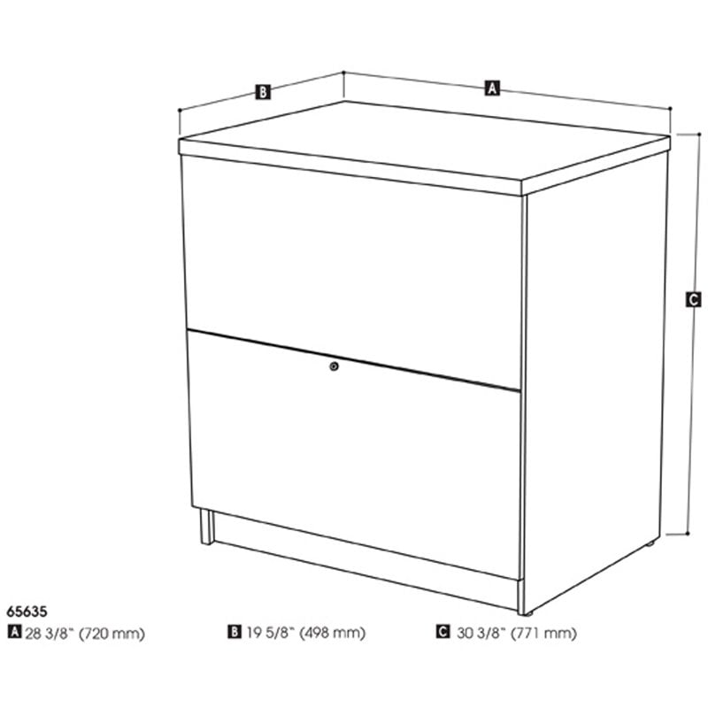 Bestar Universel 2 Drawer 28 Standard Lateral File Cabinet In Deep Gray ...