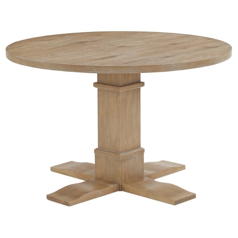 Crosley Furniture Joanna Modern Wood Round Dining Table in Rustic Brown